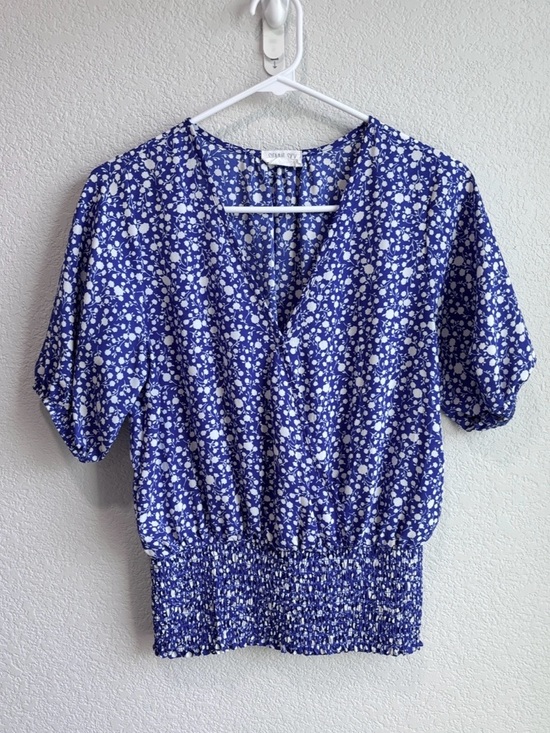 Sienna Sky | Tops | Sienna Sky Royal Blue And White Floral Vneck ...